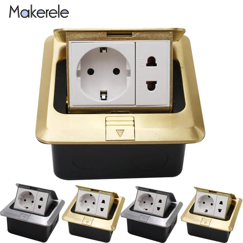 2F Series EU Standard Quick / Slow Pop Up Floor Socket Electrical Floor ...