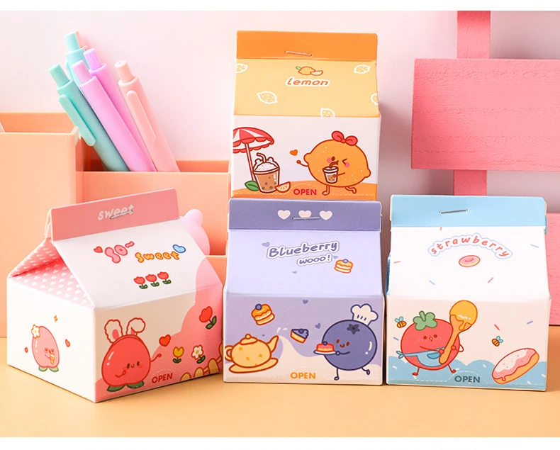 Pêche - Bloc Notes Kawaii en Carton lait, 230 feuilles, papier collant ...
