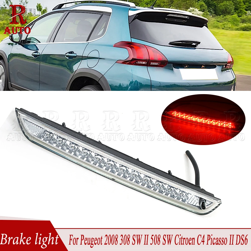 R-AUTO Third Brake Lights Led High Level 9600412680 6351LX For Peugeot 2008 308 SW II 508 SW ...