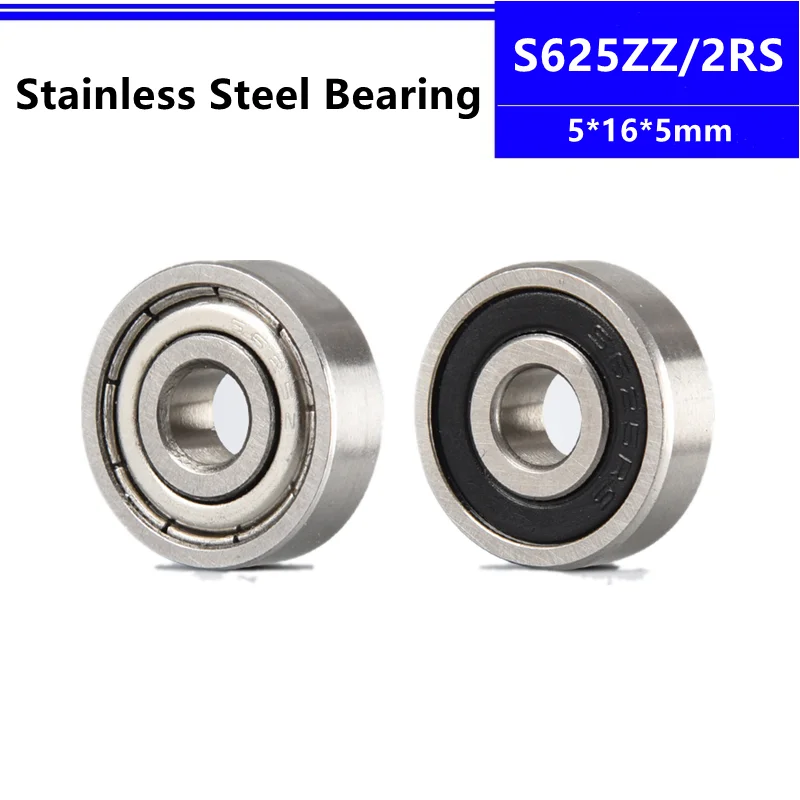 50/100pcs S625ZZ S625 2RS 5*16*5mm Stainless Steel Deep Groove Ball ...