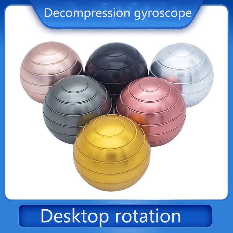 New Desktop Decompression Rotating Spherical Gyroscope Desk Toy Metal ...