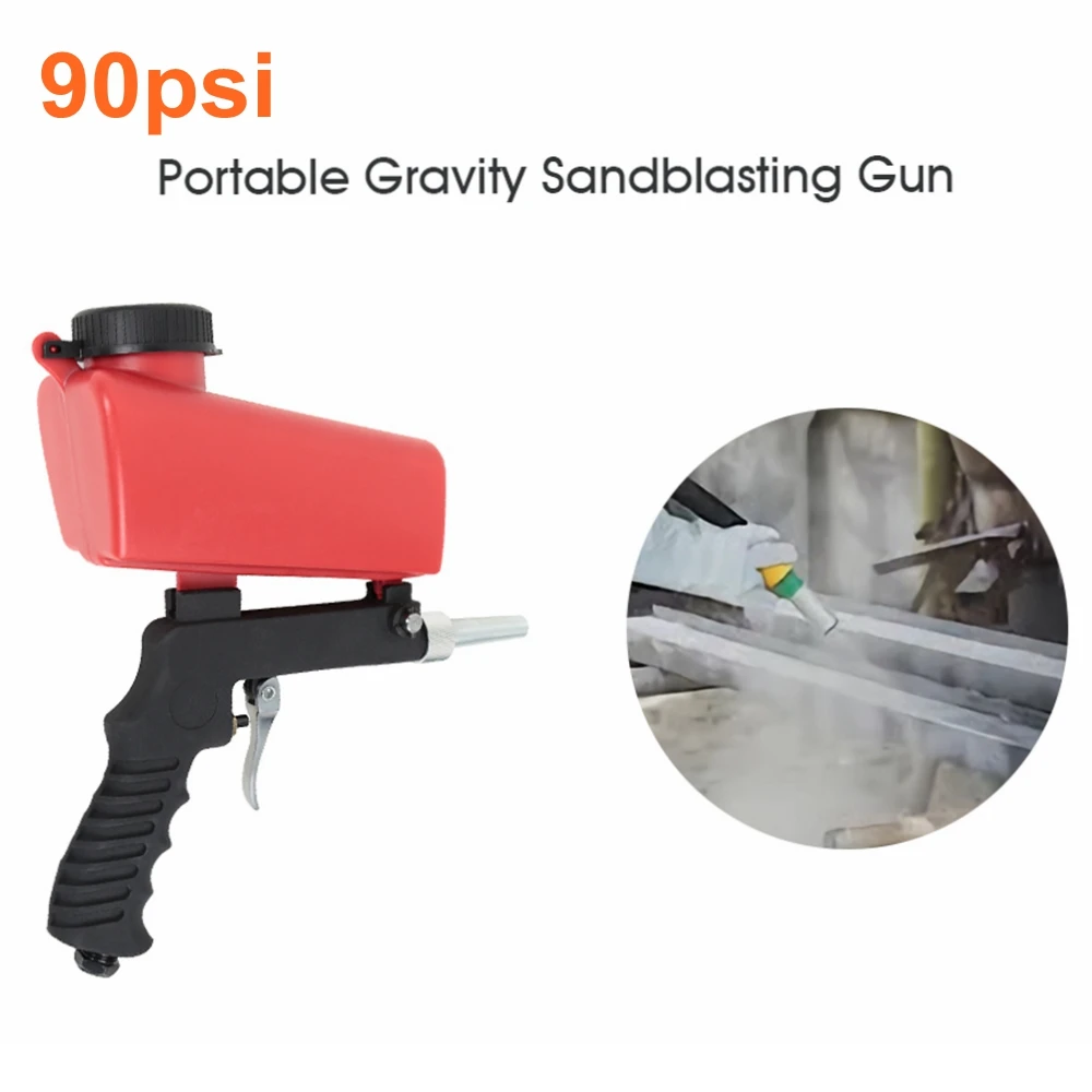 90PSI Portable Gravity Sandblasting Gun Miniature Pneumatic ...