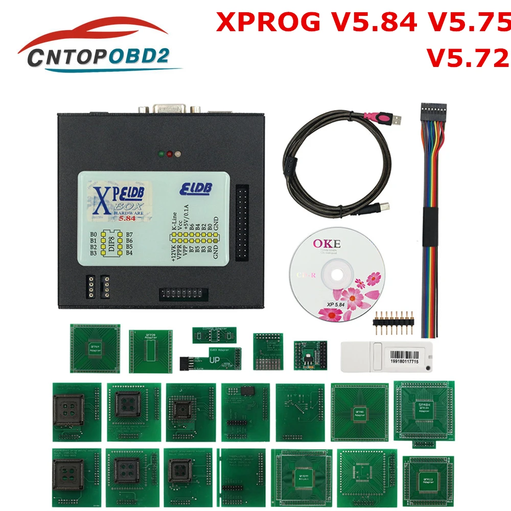 Newest XPROG V5.84 V5.75 V5.72 X PROG ECU Chip Programmerface With USB Dongle xprog Metal Box ...