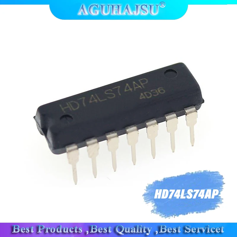 10pcs Hd74ls74ap Dip14 Hd74ls74 Dip Sn74ls74an Dip-14 74ls74 Sn74ls74n ...