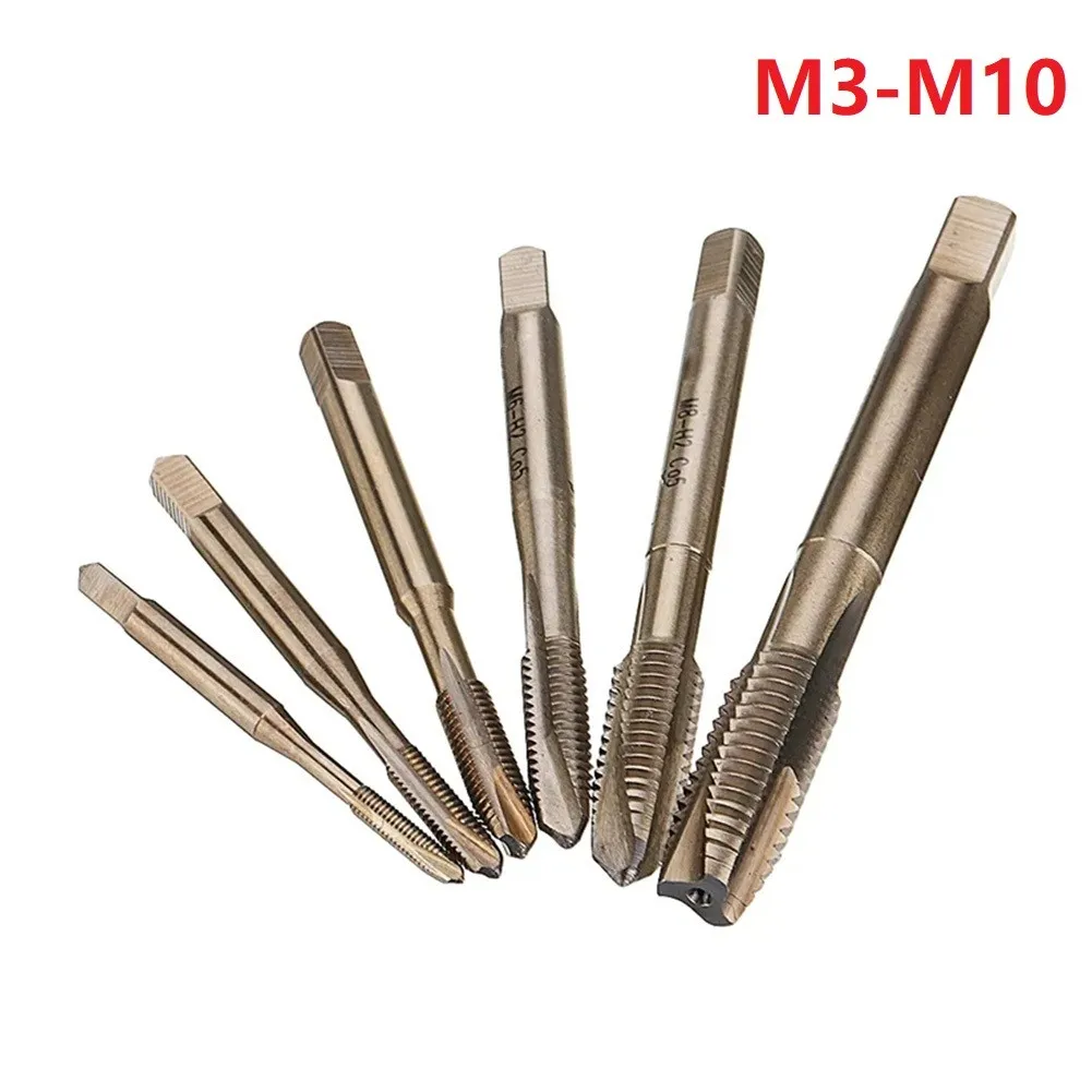 6Pcs-M3-M4-M5-M6-M8-M10-Tap-Right-Hand-M35-Machine-Sprial-Flutes-Taps ...