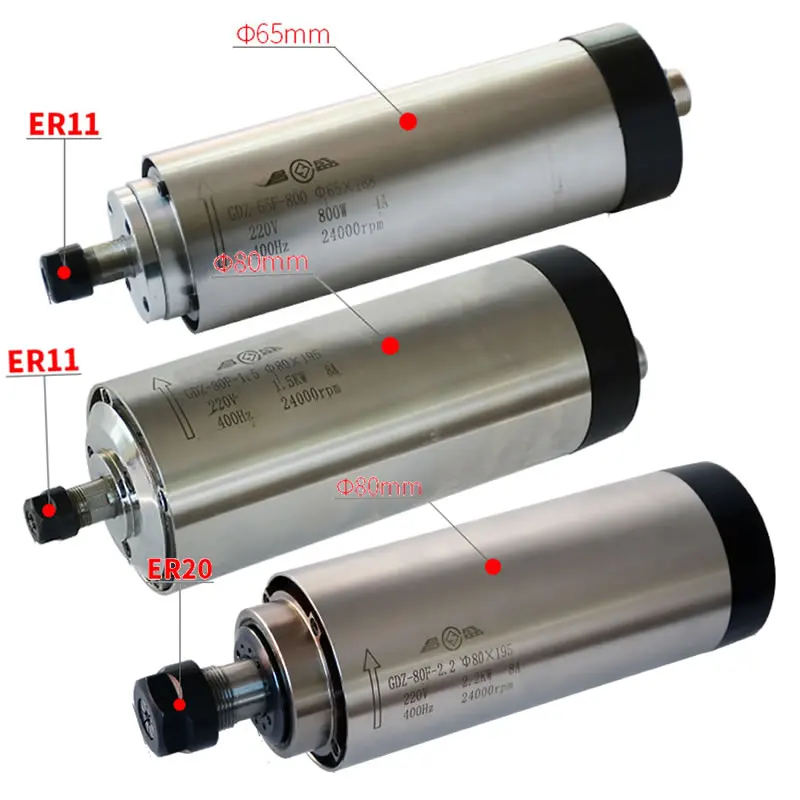 800W 1500W 2200W CNC Spindle Motor 220V Air Cooled Milling Machine Z ...