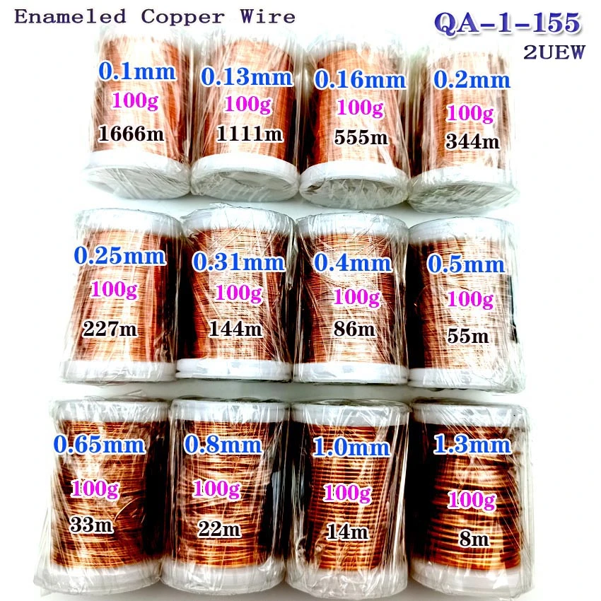 100g/roll Qa-1-155 2uew Polyurethane Enameled Copper Wire Varnished Diameter 0.1to1.5mm For ...