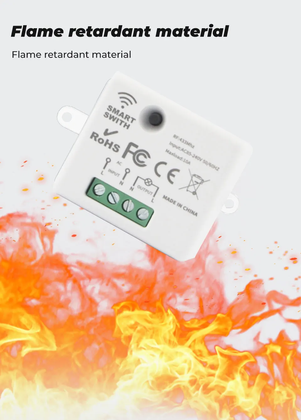 GERMA Mini Module Smart Wireless Push Switch Light 433MHZ Электрический ...