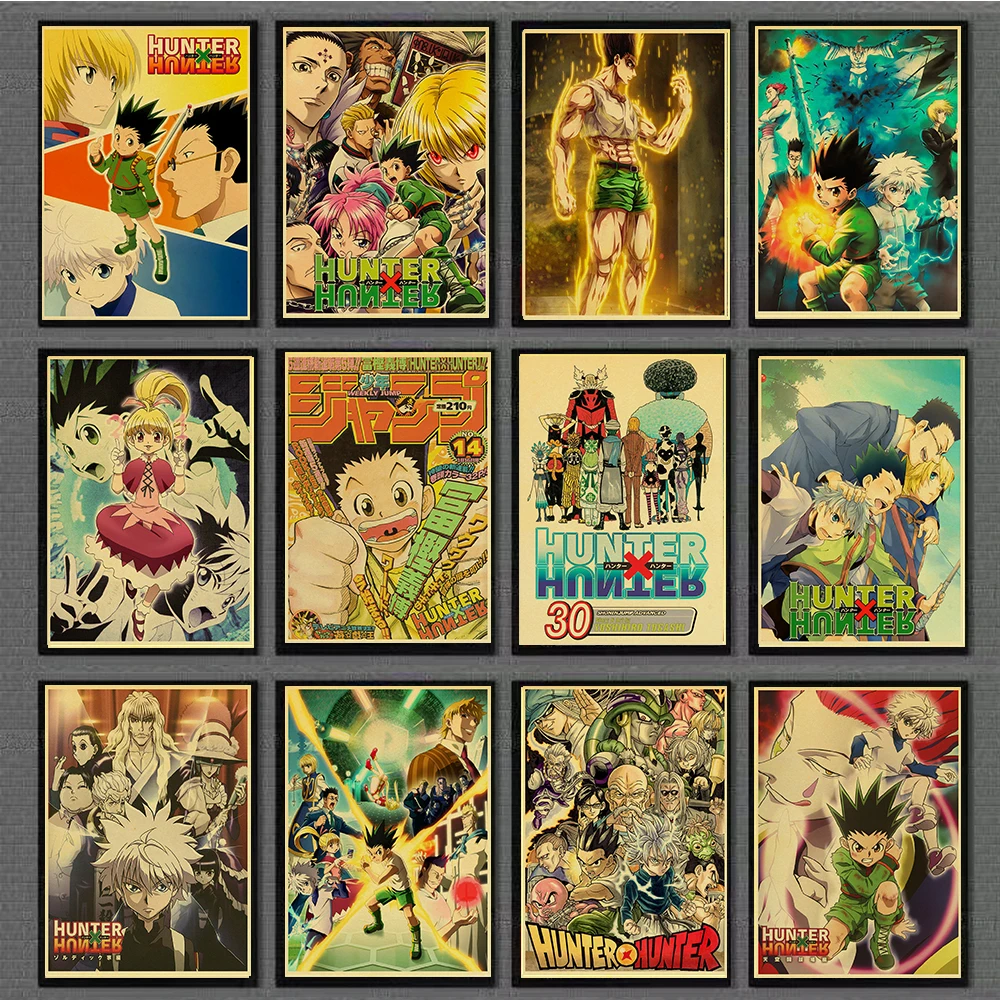 Poster Hunter X Hunter Frame | Hunter X Hunter Vintage | Kraft Paper ...