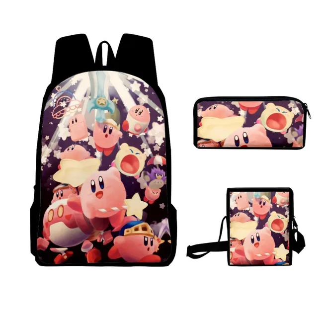 2021 The New KAWAII Kirby Anime cartoon Series 3D Kirby Backpack Three ...