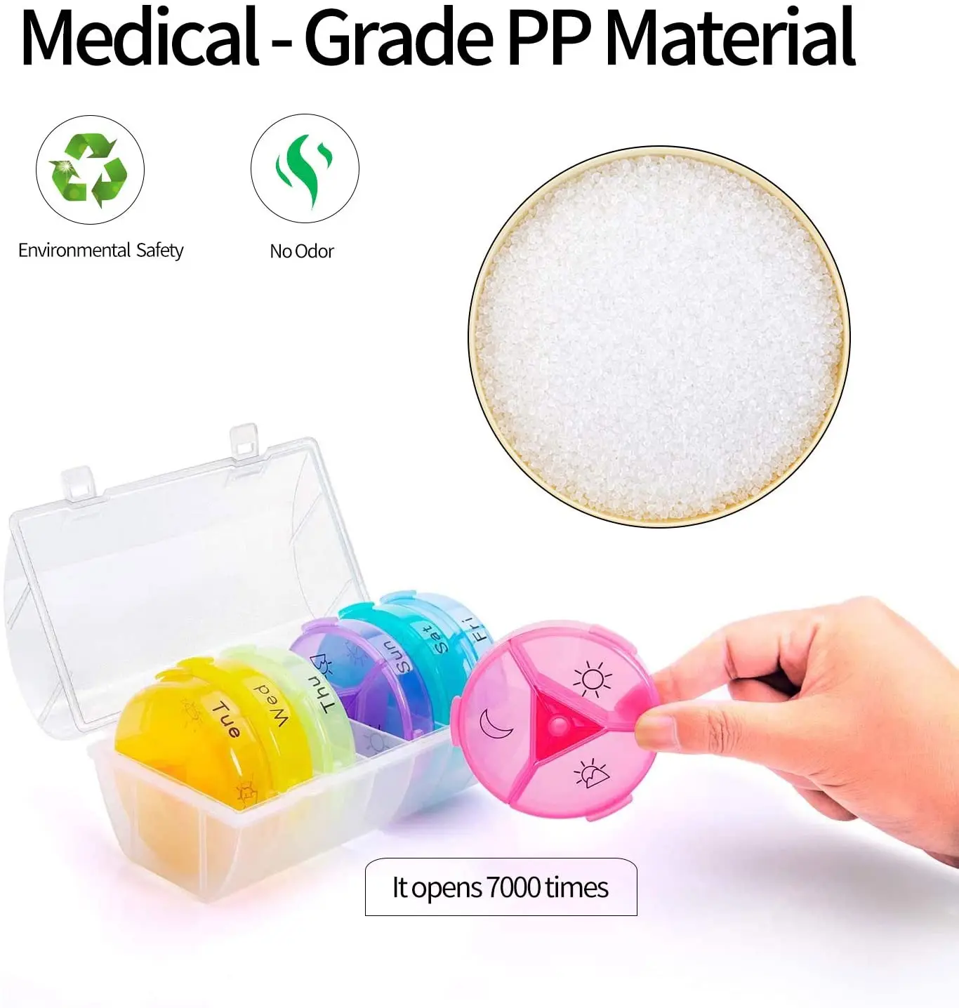 Pill storage box,320-D--Pilule portable de 7 jours, récipient de ...