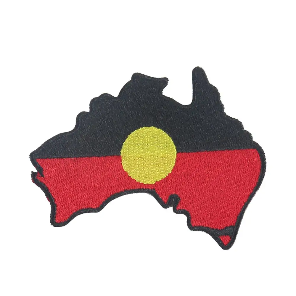 2PCS-Australian-Map-Aboriginal-Flag-Patch-Embroidered-Cultures-Land-Island-Iron-Applique-For ...