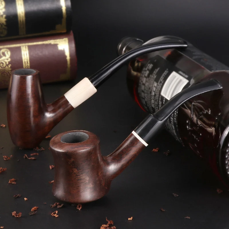 Classic-Ebony-Wood-Pipe-9mm-Filter-Smoking-Pipe-Handmade-Tobacco-Pipe ...