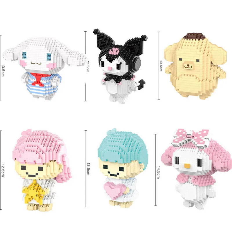 800pcs About Sanrio Kuromi Cinnamoroll Diy Creative Bricks Bulk Model ...