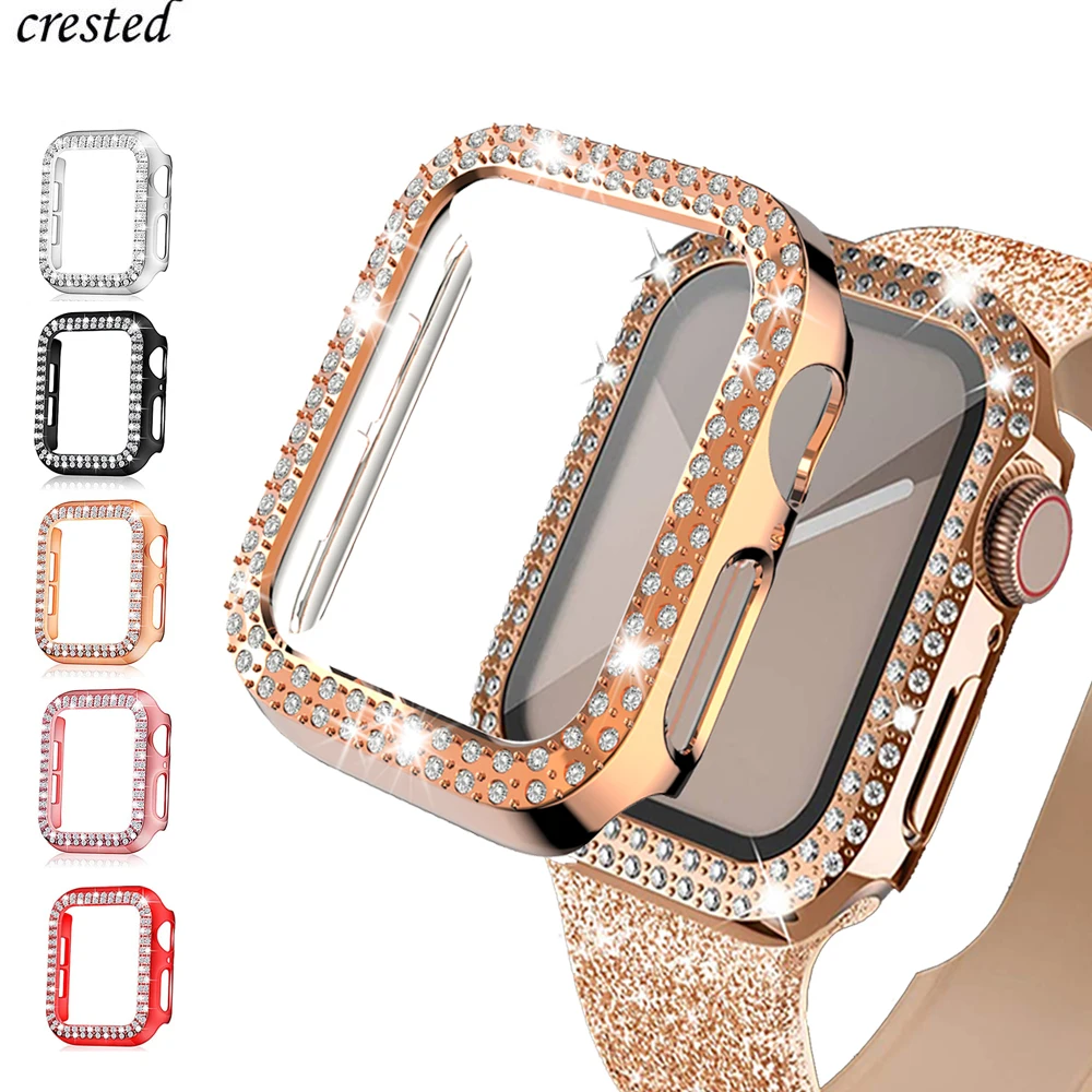 Diamond Case For Apple Watch 7 41mm 45mm 44mm 40mm 42mm 38mm ...