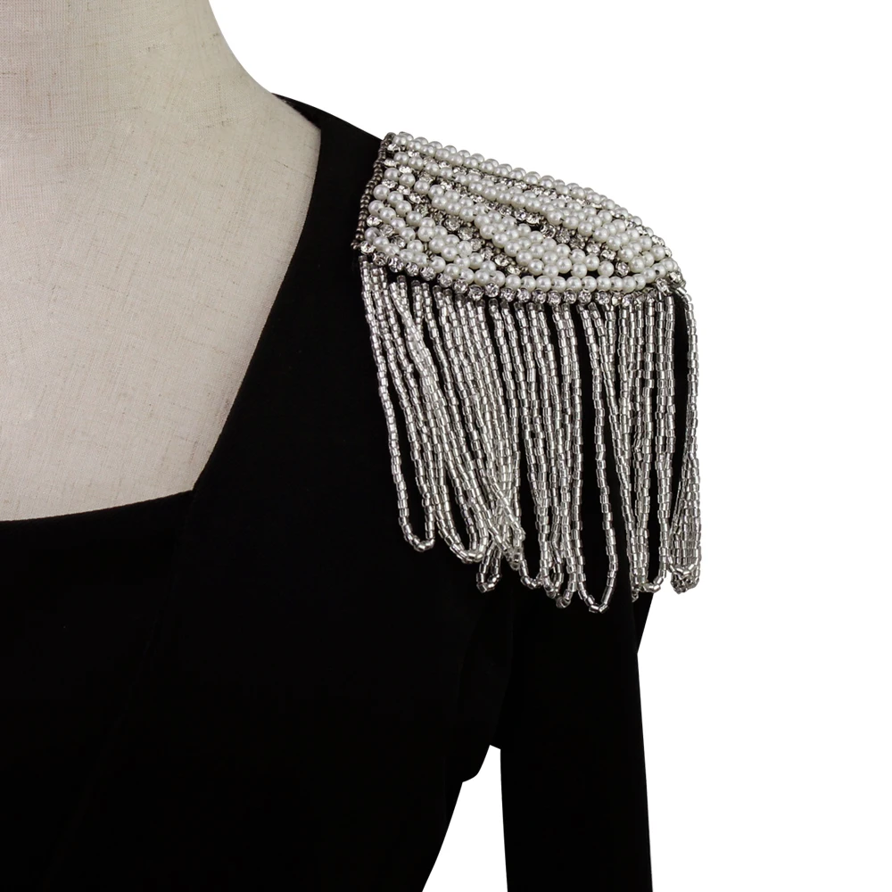 Shoulder Epaulette Pearl Tassel Epaulettes Handmade Tassel Beads ...
