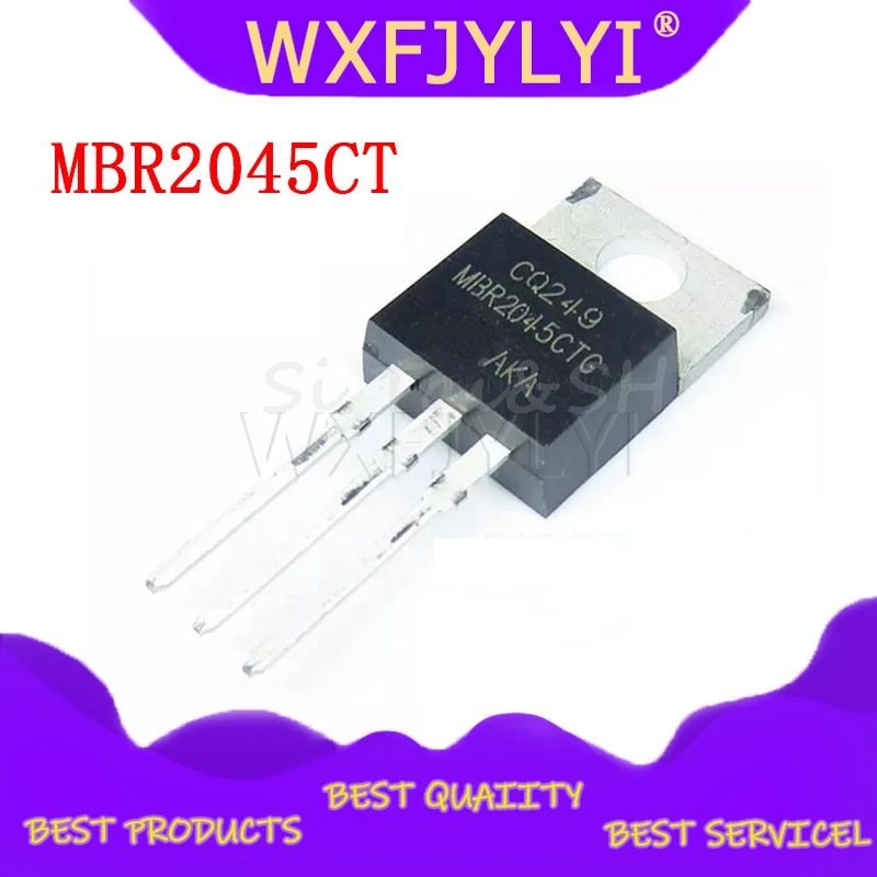 10pcs-lot-MBR2045CT-MBR2045-20A-45V-Schottky-diode-T0-220-original ...