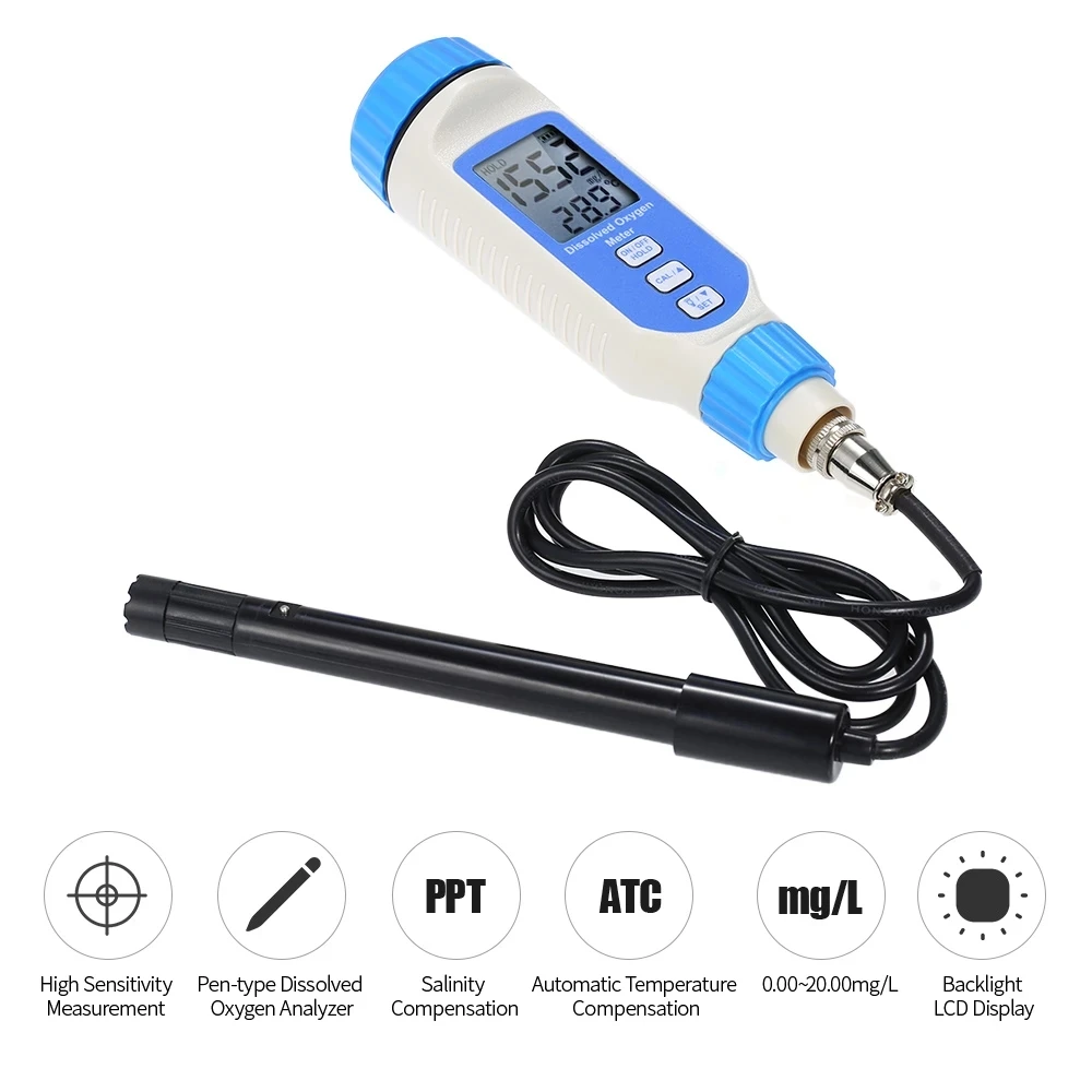 Detector de oxígeno disuelto Digital, SENSOR inteligente, medidor de oxígeno disuelto portátil ...