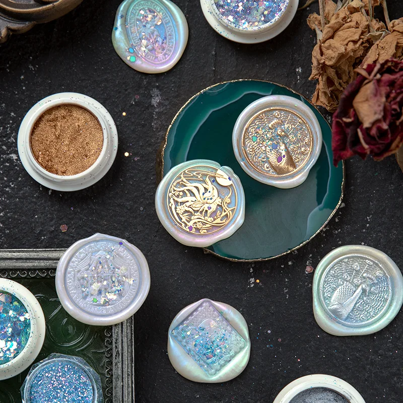 Fire-Lacquer-Seal-Gold-Powder-Wax-Stamp-Flashing-Pearl-Powder-Fire ...