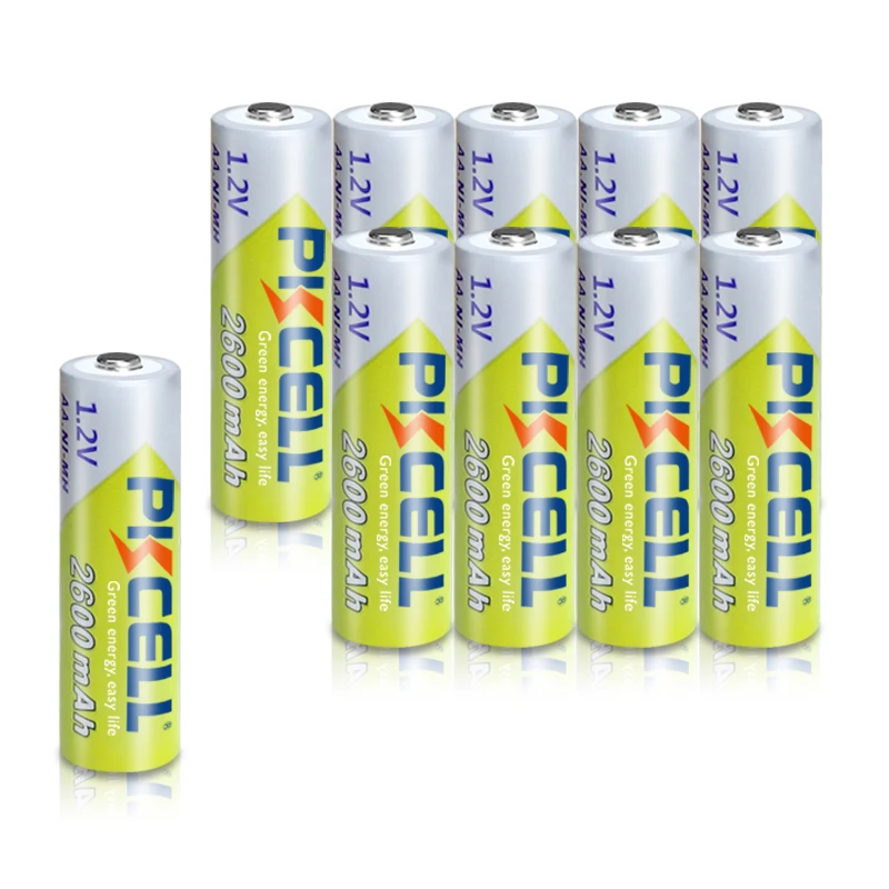 10pcs-PKCELL-AA-2600mah-battery-1-2v-NIMH-rechargeable-batteries-AA ...