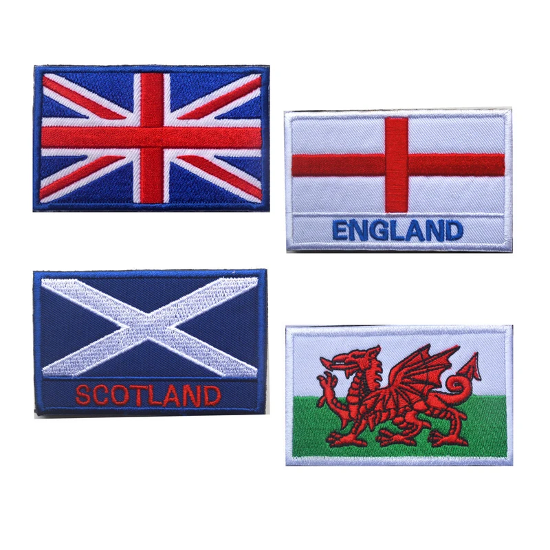 Country Region Flag Patches Uk England Scoland Wales 3d Embroidered ...