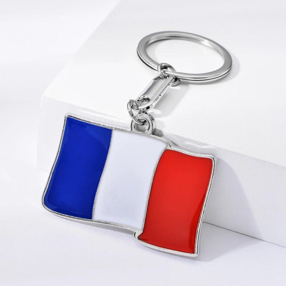 France Keyring Keychain Zinc Alloy National Flag Car Keychains for Men ...