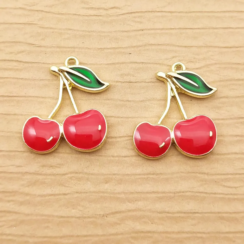 10pcs-Enamel-Cherry-Charm-for-Jewelry-Making-Fruit-Earring-Pendant ...