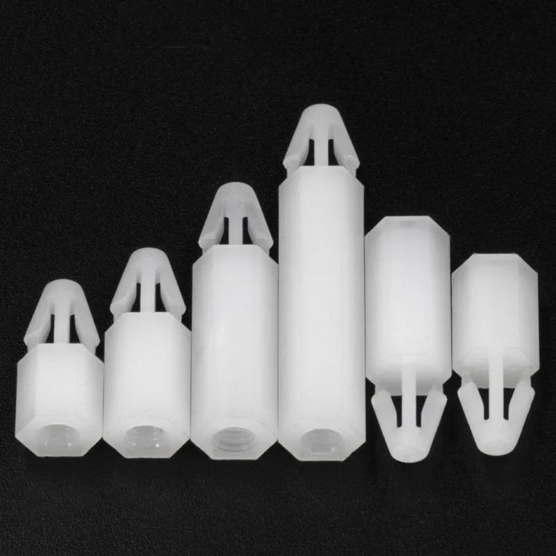 100pcs M3 PCB Board Spacer Button Hex Push-in Nylon Post for Locking ...