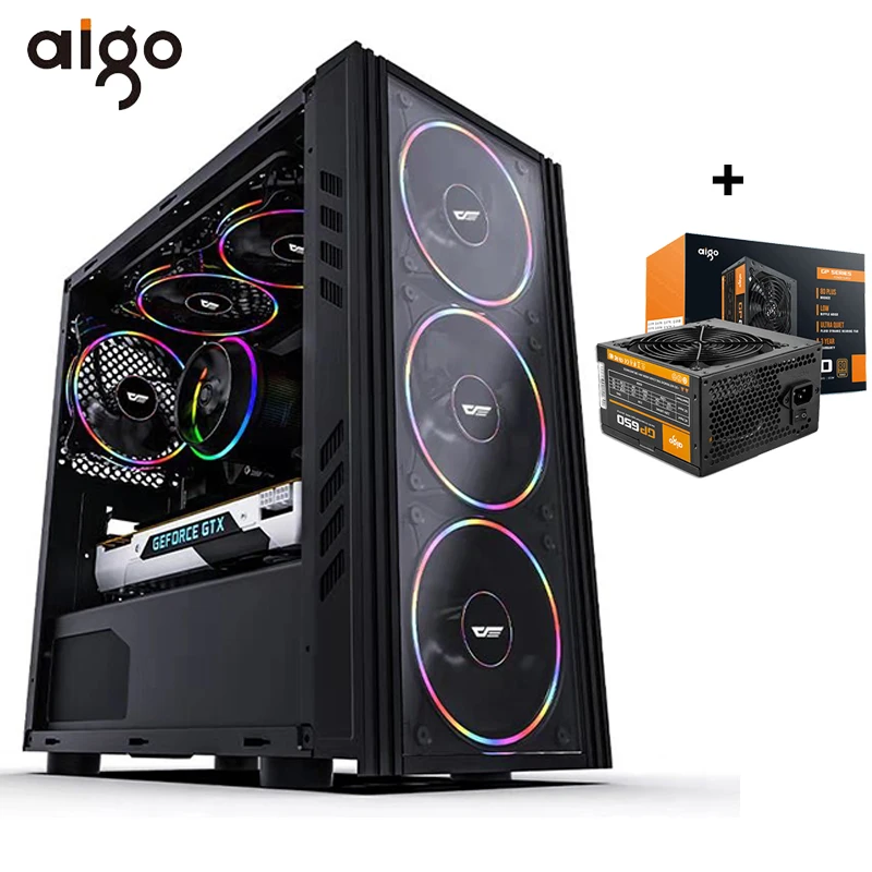 Aigo-ATX-Mini-Tower-PC-Gaming-Case-Front-I-O-USB-Type-C-Port-Tempered ...