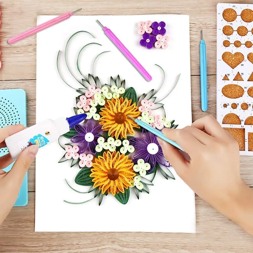 Papier à plier,Pochoir A4 papier Quilling,papier artistique,motif en ...