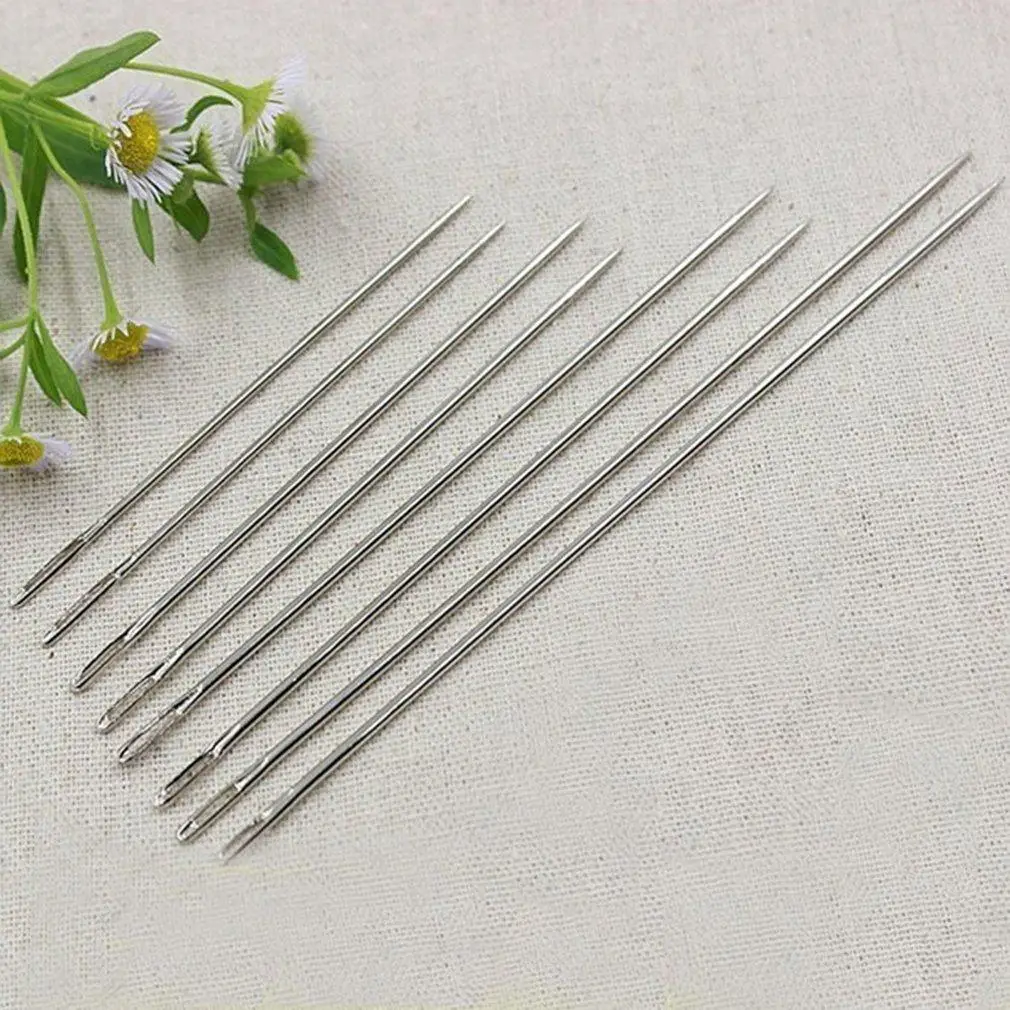 55pcs Hand Sewing Needles Set Stainless Steel+Iron Silver Eye Needles ...