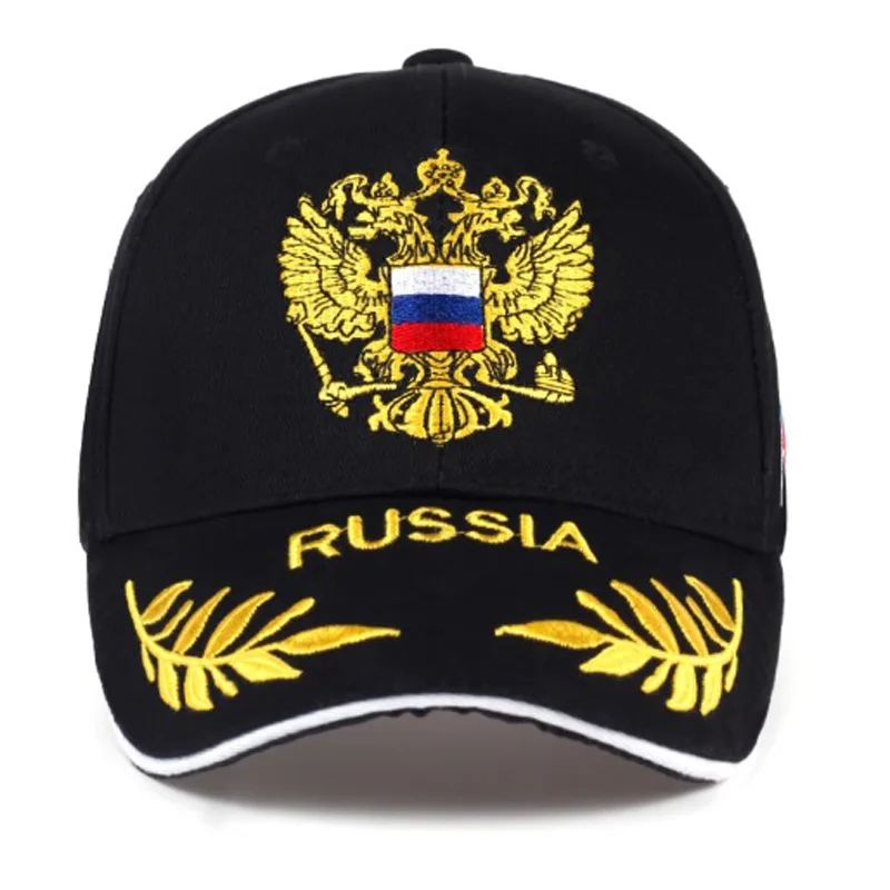 Russia Flag Cap Men Hat 100% Cotton Embroidery Black Baseball Cap ...