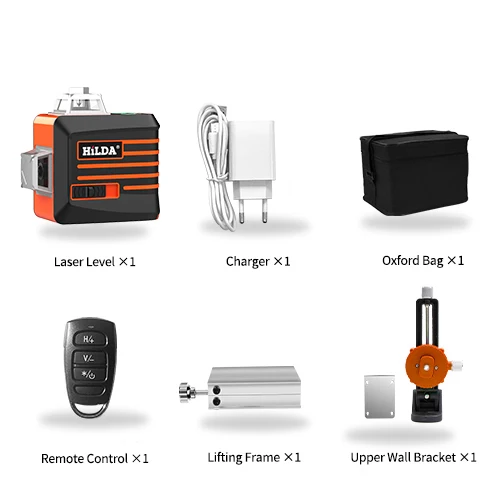 HILDA Laser Level 12 Lines 3D Level Self-Leveling 360 Horizontal And ...