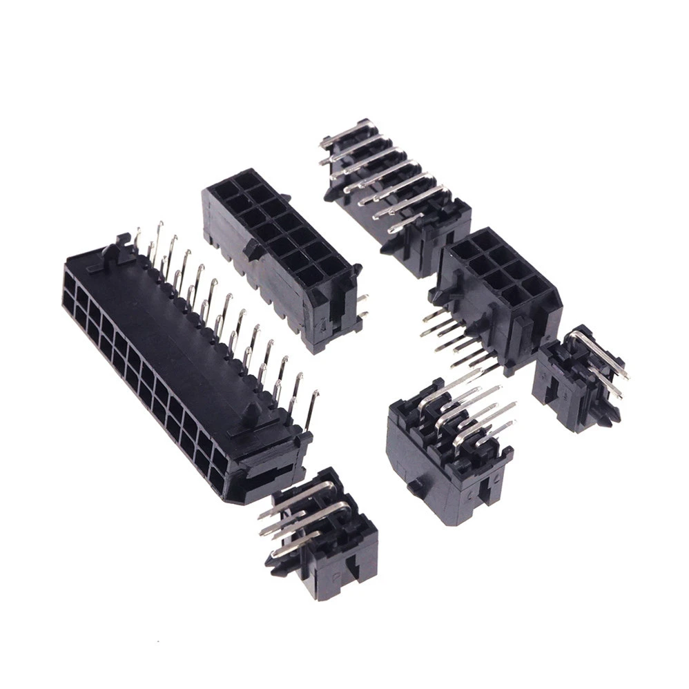 3.0mm Wafer Micro-fit 3.0 Connector Pcb Male Header Right Angle 2 4 6 8 ...