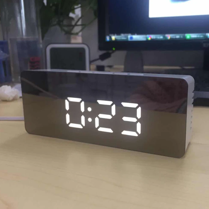 Multi Function LED Digital Alarm Clock with Snooze Night Light Mirror ...