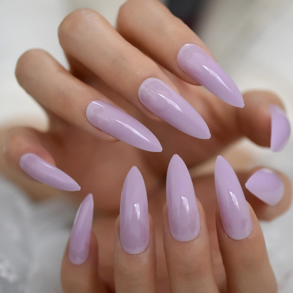 Light Purple Nails Pointy
