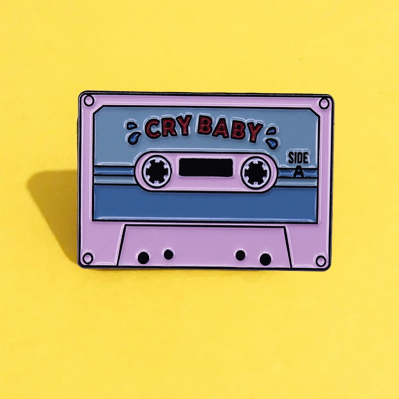 I'm a Crybaby All the Way Cassette Brooch Pins Enamel Metal Badges ...