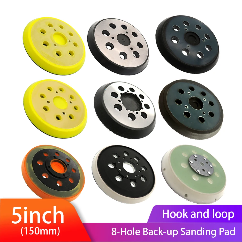 5 인치 125mm 8 홀 34 네일 백업 샌딩 패드 후크 및 루프 플레이트 패드 에어 샌더 궤도 샌더 폴리셔 도구연마