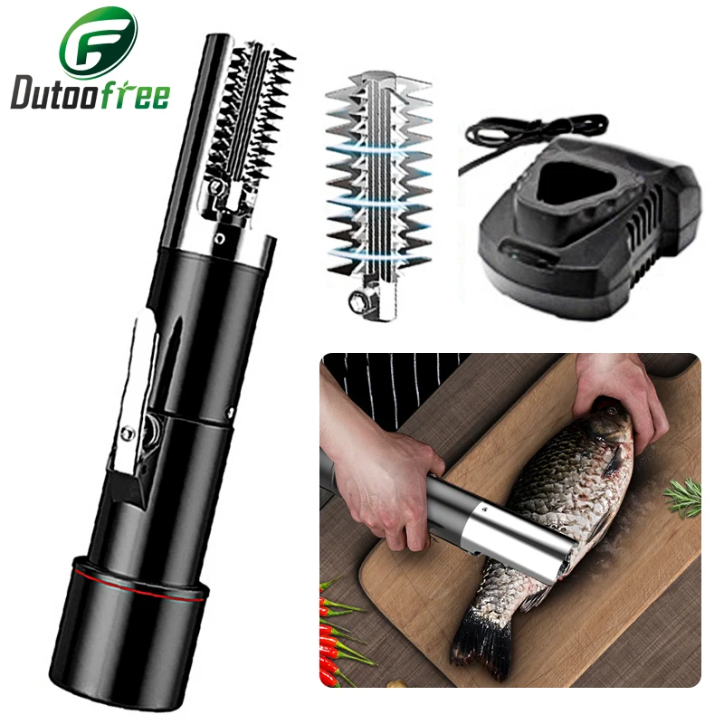 Wireless Electric Waterproof Fish Scaler Clean Fish Remover Cleaner ...