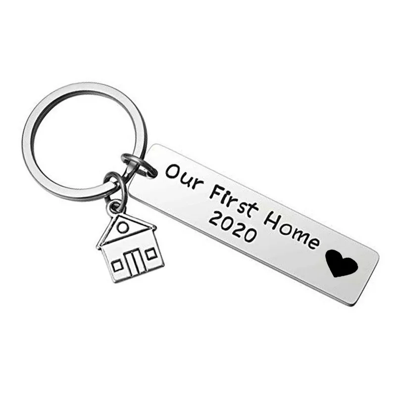 New Home New Adventures Keychains Creative House Charms Titanium ...