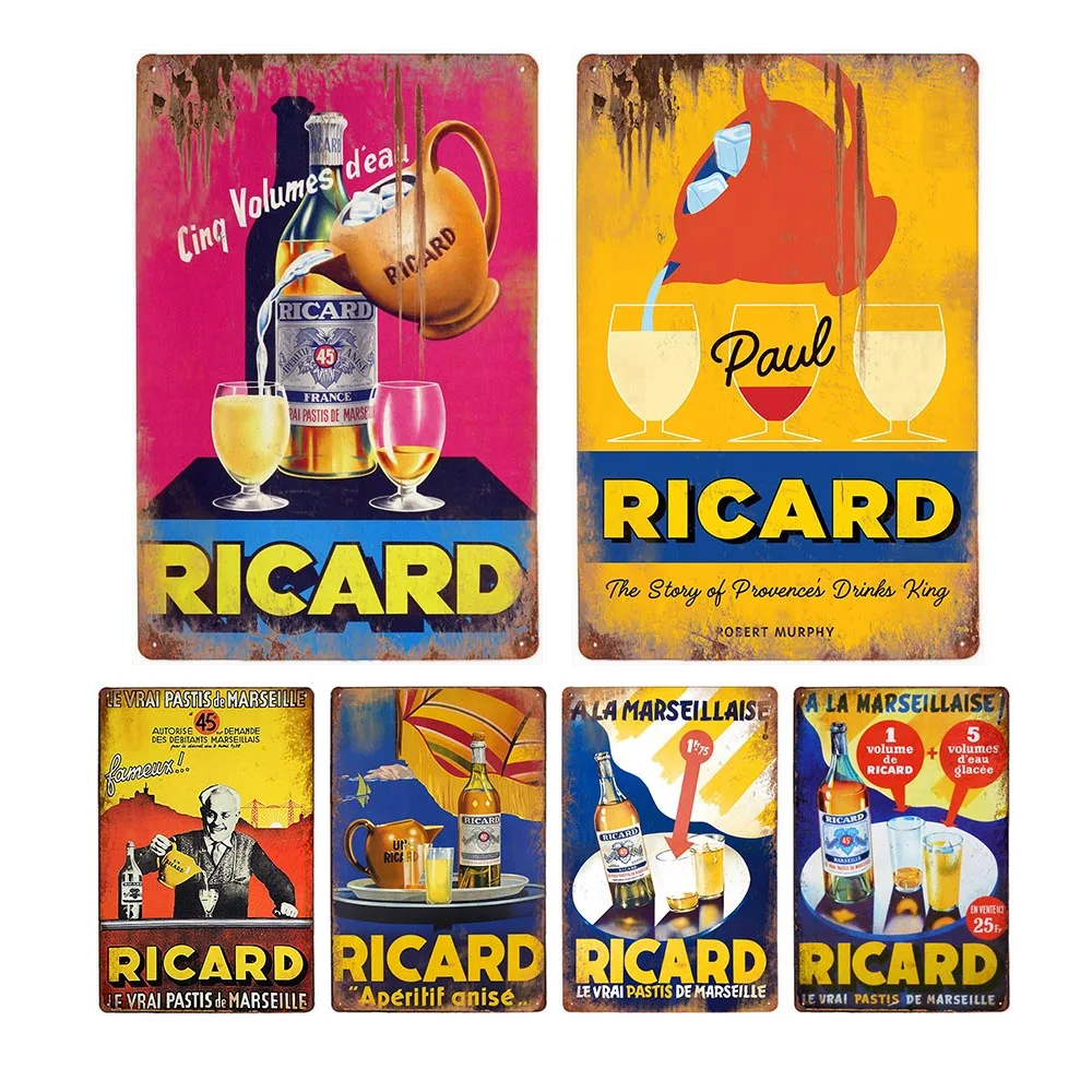 Ricard Retro Metal Sign Whisky Belgium Beer Poster Plaque Wall Art ...