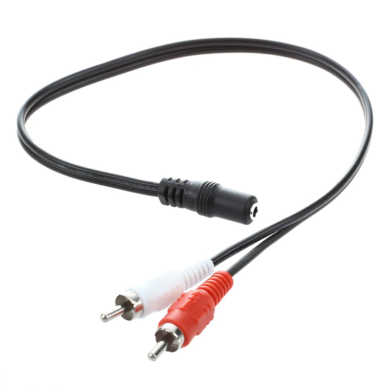 2 uds 3,5mm estéreo hembra a 2 RCA macho AV Audio Aux Video Cable ...