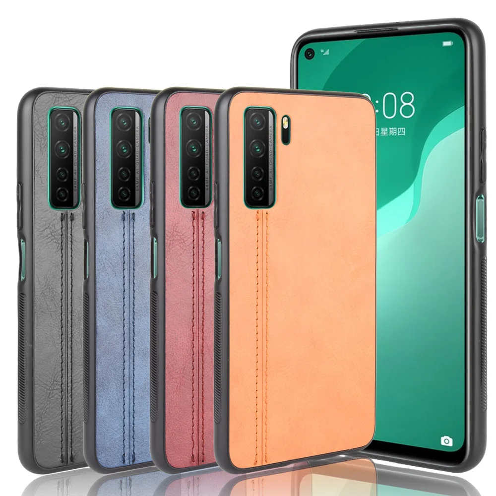 Huawei P40 Lite 5G Case 6.5 inch Lightweight Calfskin PU Leather lines ...