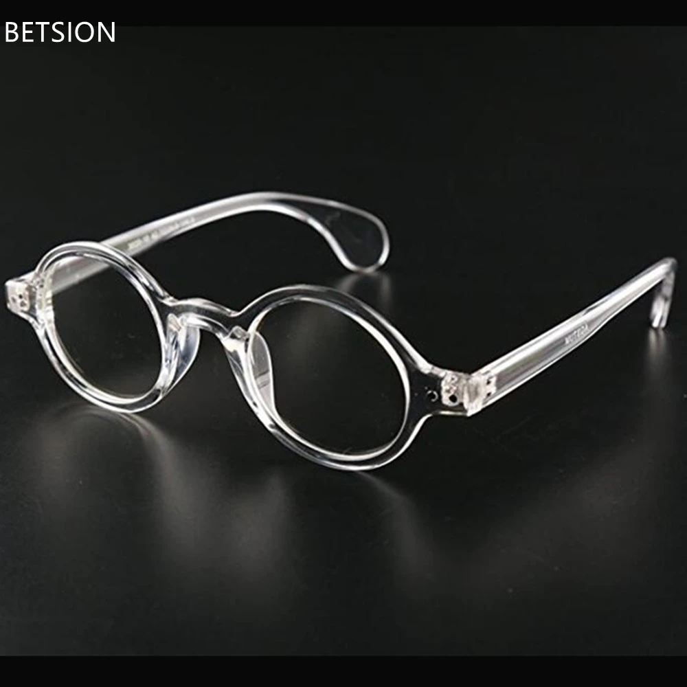 Betsion Vintage Round 42.70mm Clear Transparent Eyeglass Frames ...