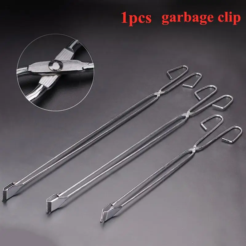 60cm Garbage Clip Stainless Steel Pick Up Tool Long Garbage Clip ...