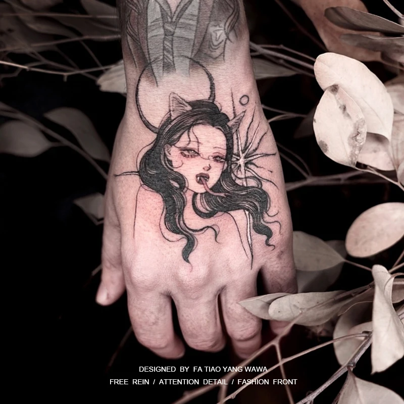 Dark Masked Banshee Snake Banshee Tanuki Tattoo Sticker|Temporary ...