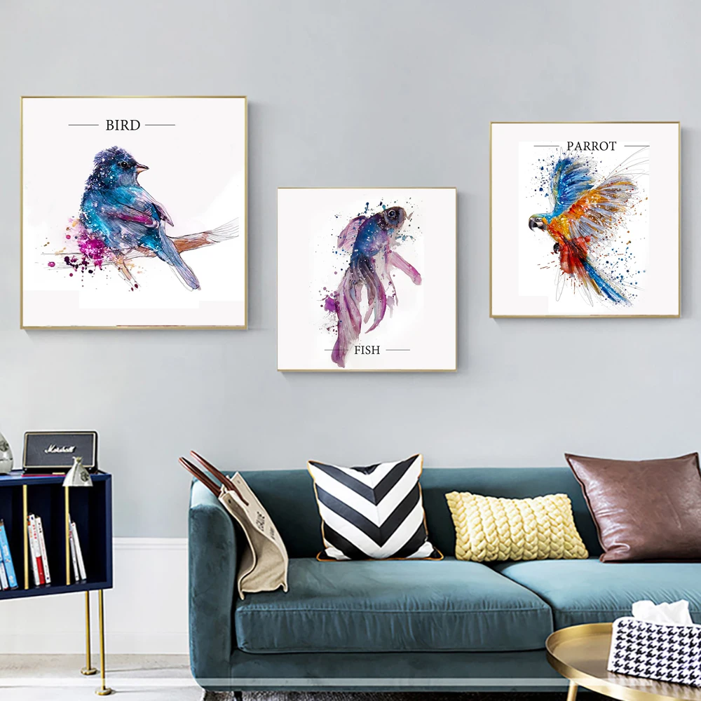 Canvas Painting animals abstract The creative personality poster Wall ...