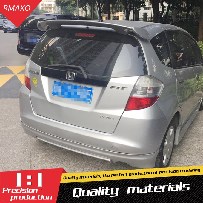 For Honda fit/jazz Spoiler 2008 2013 ABS Material Car Rear Wing Primer ...