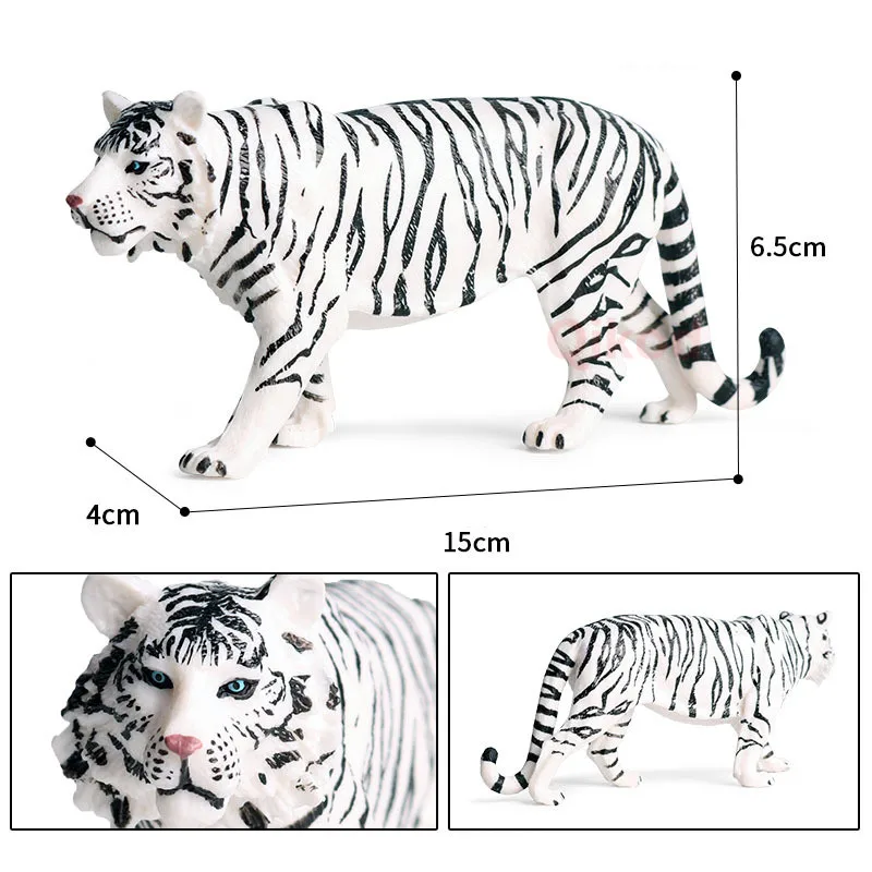 Hot Sale Simulation Wild Animal Toy White Tiger Child Dimensions Pvc ...