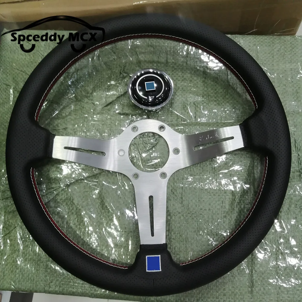 Universal 13" (335mm) N* Steering Wheel Black Dimple non-slip Leather ...